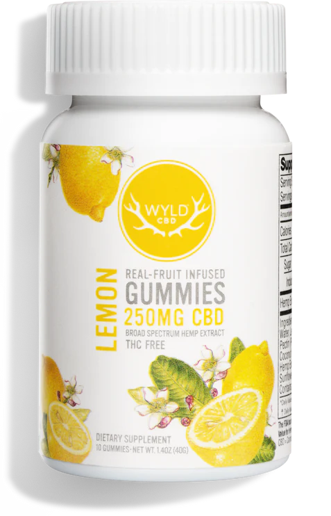 WYLD Lemon CBD Gummies 250mg - THC Free (10 Count) - Ohio CBD Guy