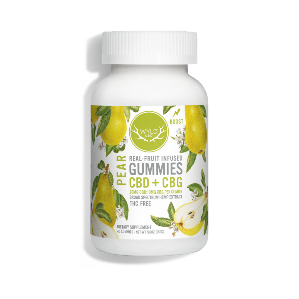 WYLD Pear 800mg CBD:CBG Gummies (40 Count) - Ohio CBD Guy